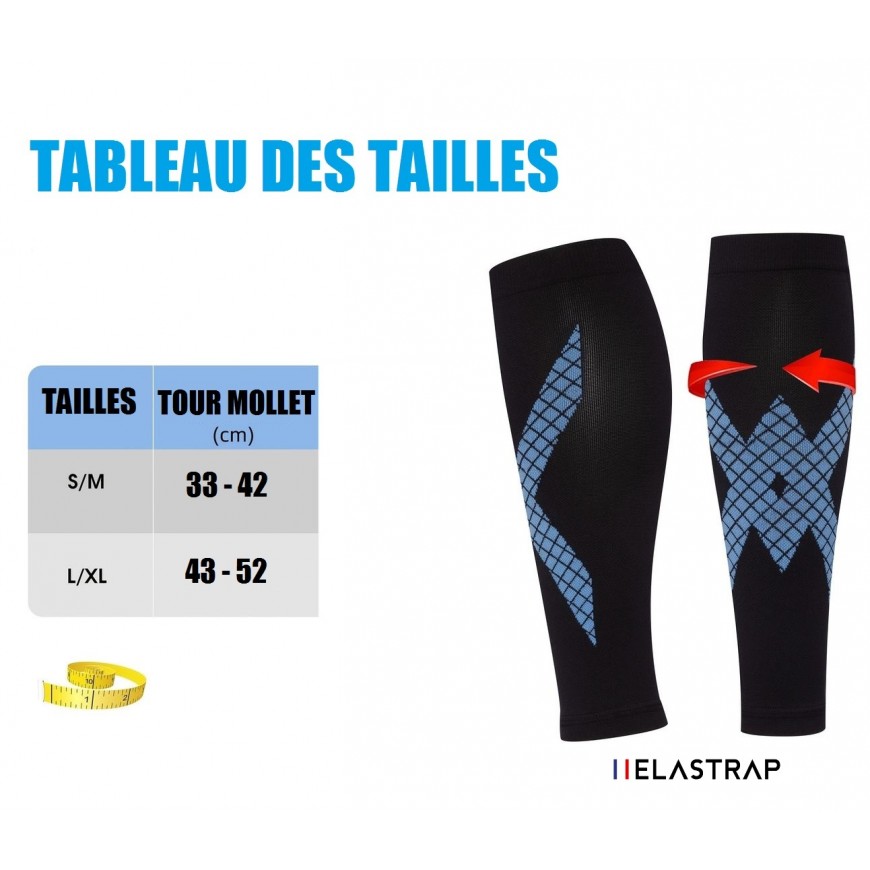 Manchons mollet de compression X-Sport - Effort et récupération - Noir ...